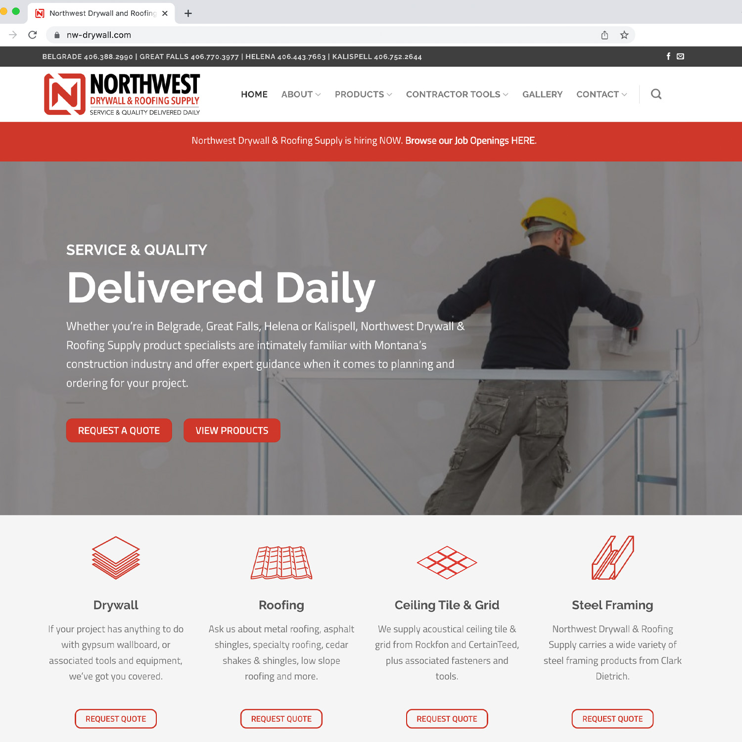 Northwest Drywall and Roofing Supply - Website - Promo Sapien Creative ...